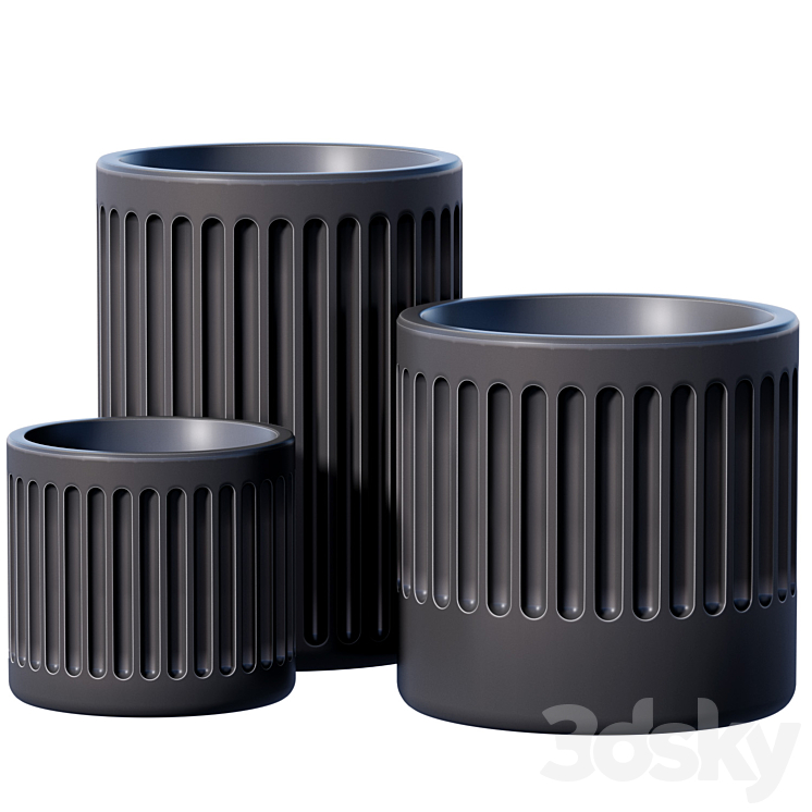 Decorative Fluted Outdoor Flower Vase, Urn, Pot, Planters in a Modern ...