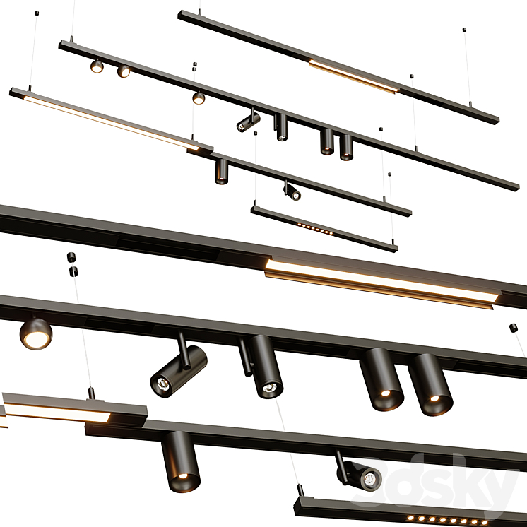 Modular Lighting Instruments Pista surface - Technical lighting - 3D model