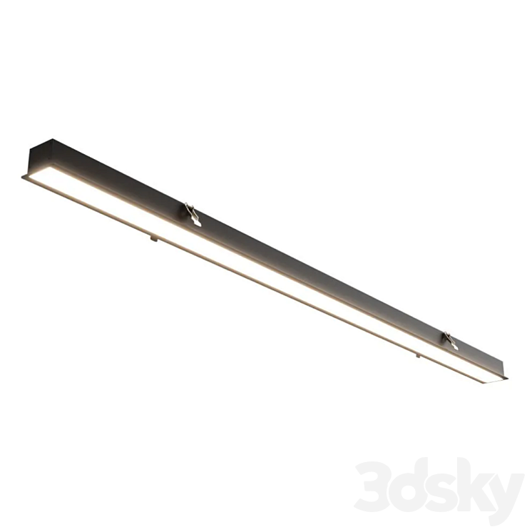 Recessed linear LED luminaire 32x50 - Spot light - 3D model