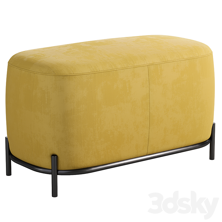 SOFT POUF WITH METAL LEGS - Other soft seating - 3D model