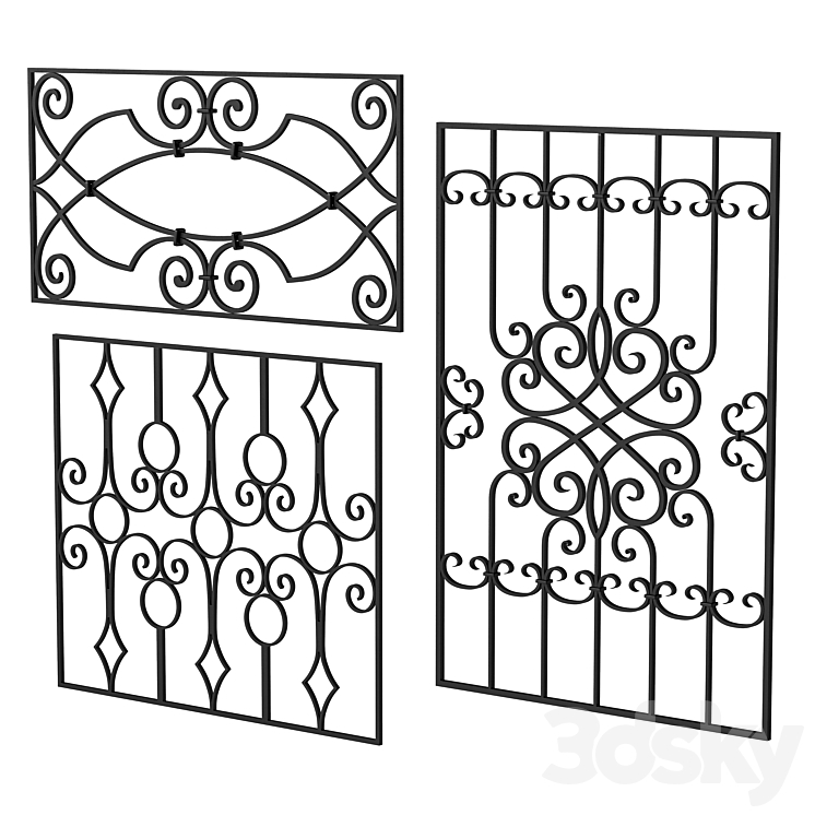 Wrought Iron Fence 03 - Fence - 3D model