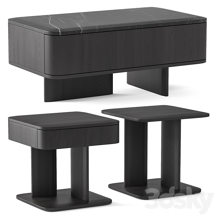 Poliform Brera Bedside Tables - Sideboard & Chest of drawer - 3D model