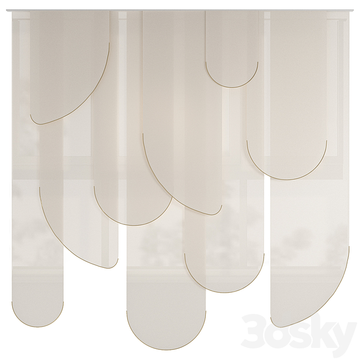 Leaves blank panel curtains by Studio MTX - Curtain - 3D model