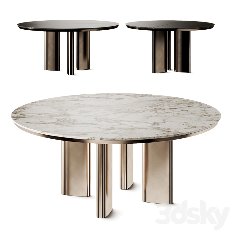 Poliform Adrien Round Marble Dining Table - Table - 3D model