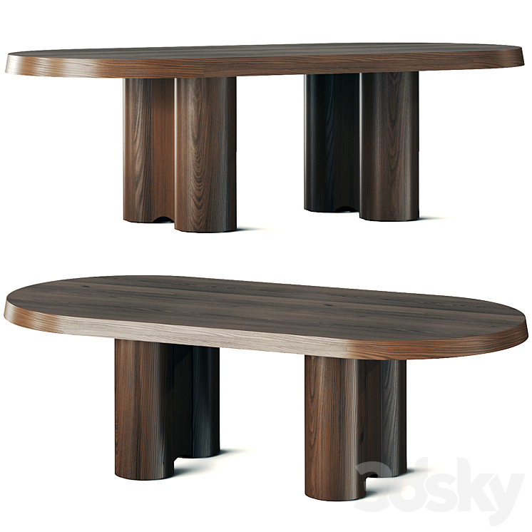 Solid Oak Eros Dining Table - Table - 3D model