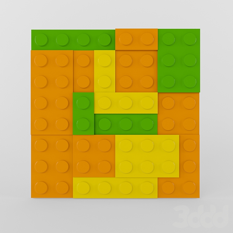 Lego wall panel - 3D model