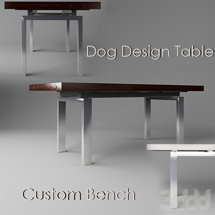 Custom Bench Dog Design Table - Столы - 3D модель