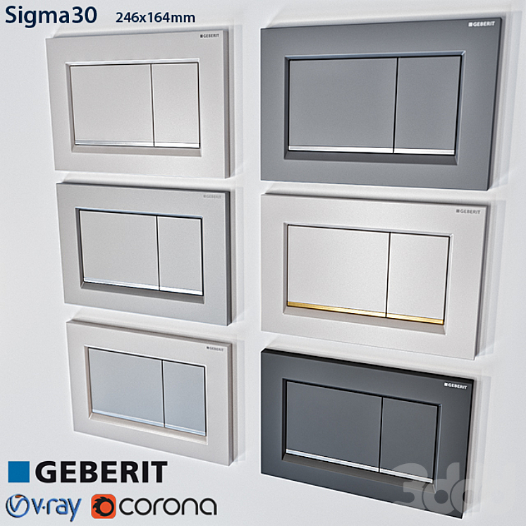 Geberit Sigma 30 - Декор для санузла - 3D модель