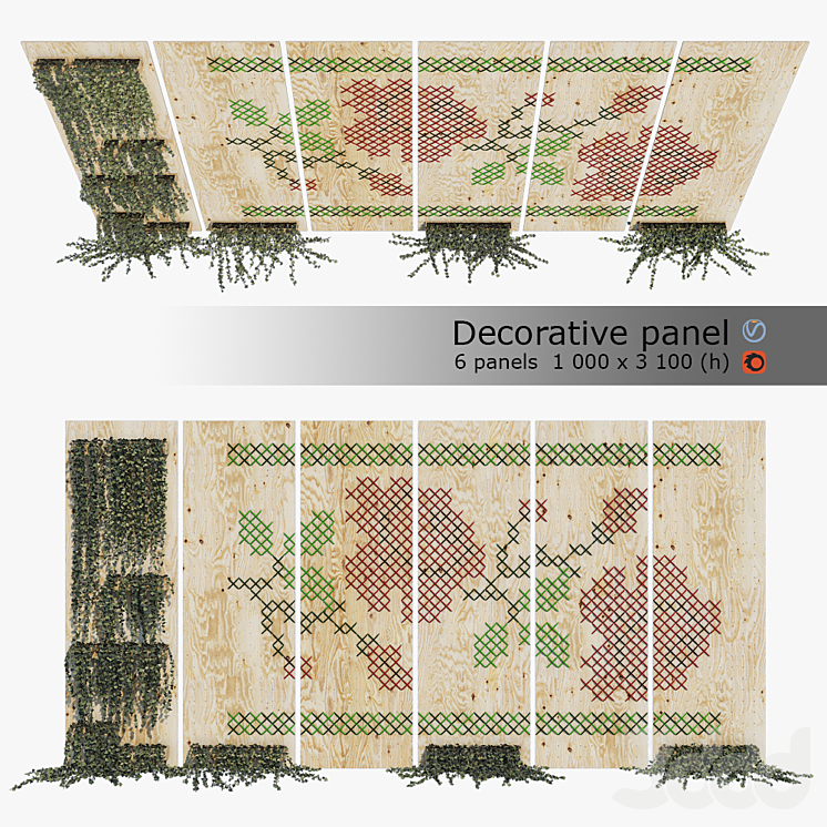 Decorative panel - Другие предметы интерьера - 3D модель
