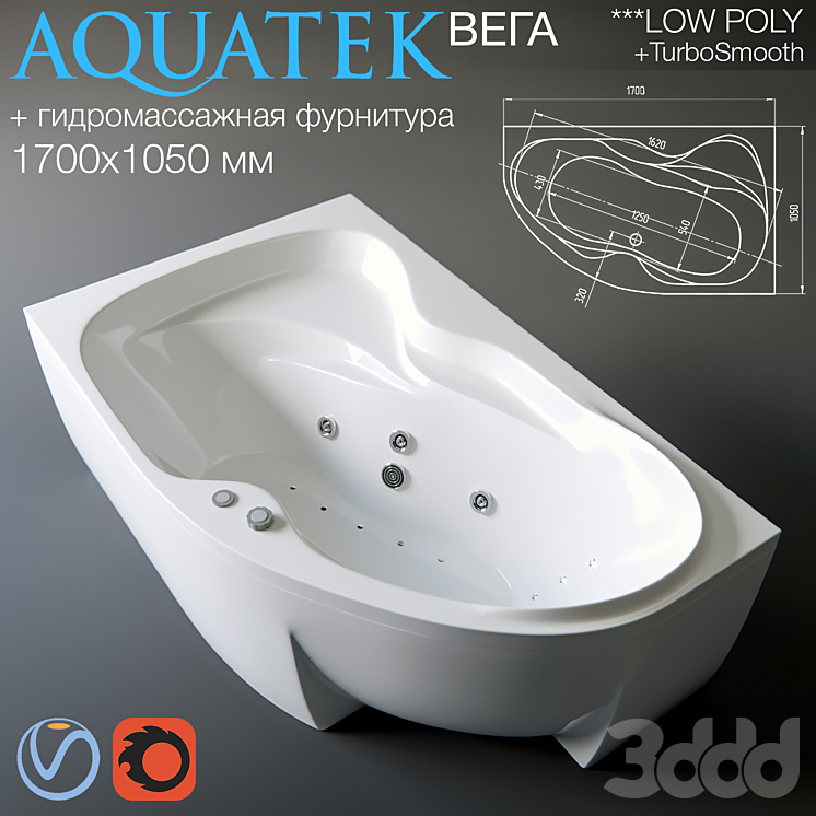 Aquatek Вега - Ванна - 3D модель