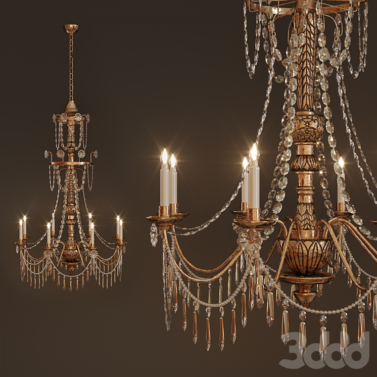 Visual Comfort_Princess Mari Ann_SR5144AGW - Подвесной - 3D модель