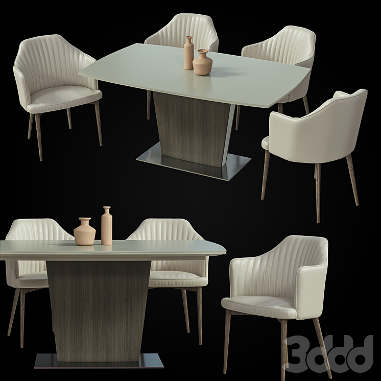 Dining group ITALGRUPPO - Стол + стул - 3D модель