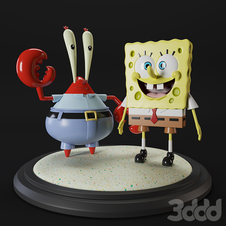 Спанч Боб и Мистер Крабс - Игрушки - 3D модель
