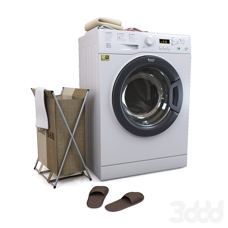 Стиральная машина Hotpoint-Ariston VMSF 501 B - Бытовая техника - 3D модель