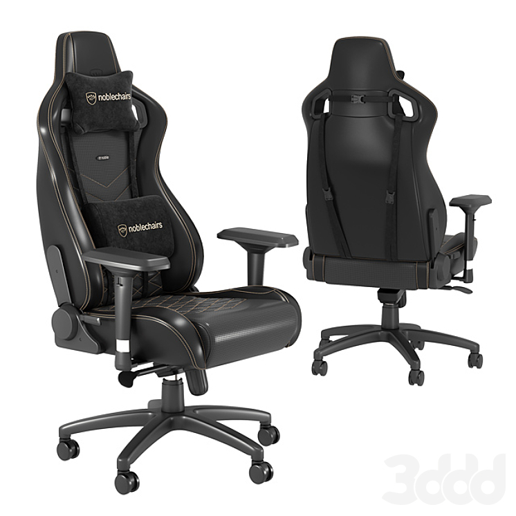 Геймерское кресло Noblechairs Epic Black/Gold - Офисная мебель - 3D модель