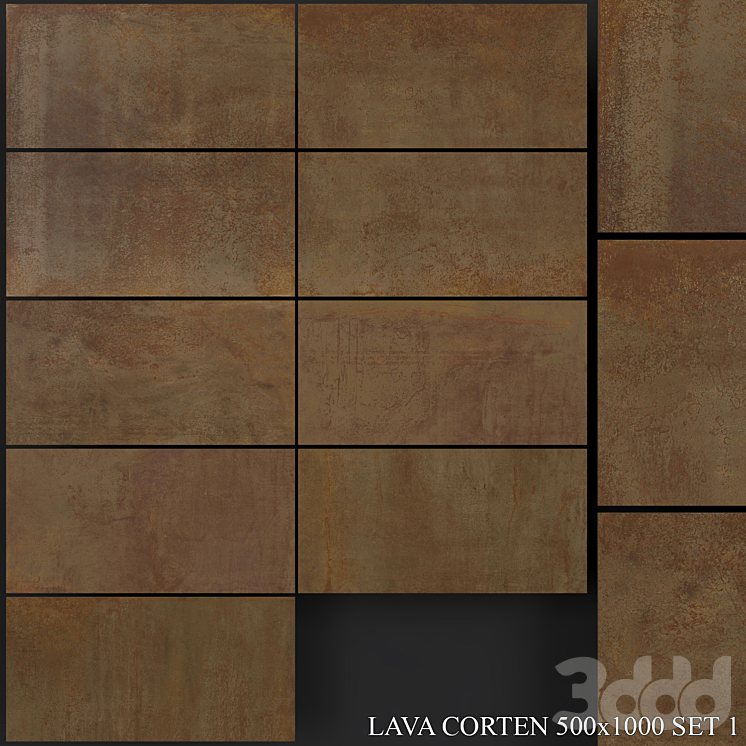 Grespania Coverlam Lava Corten 500x1000 Set 1 - Кафель, плитка - 3D модель