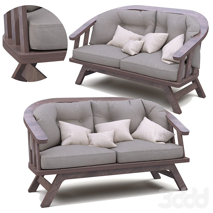 143 Диван Винтаж - Диваны - 3D модель