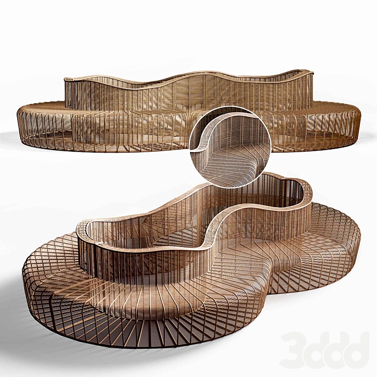 Скамья из ротанга - Другое - 3D модель