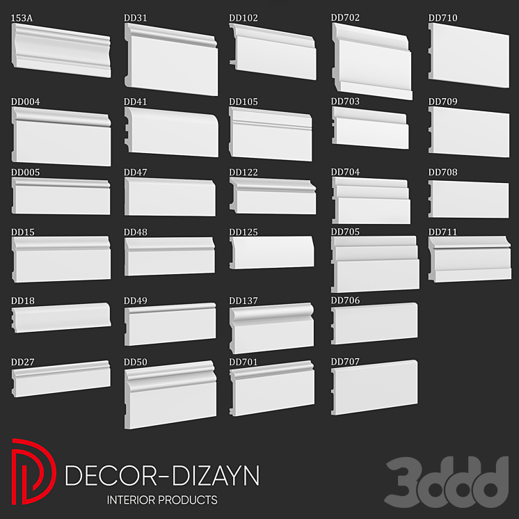 Плинтус DECOR DIZAYN - Лепнина - 3D модель