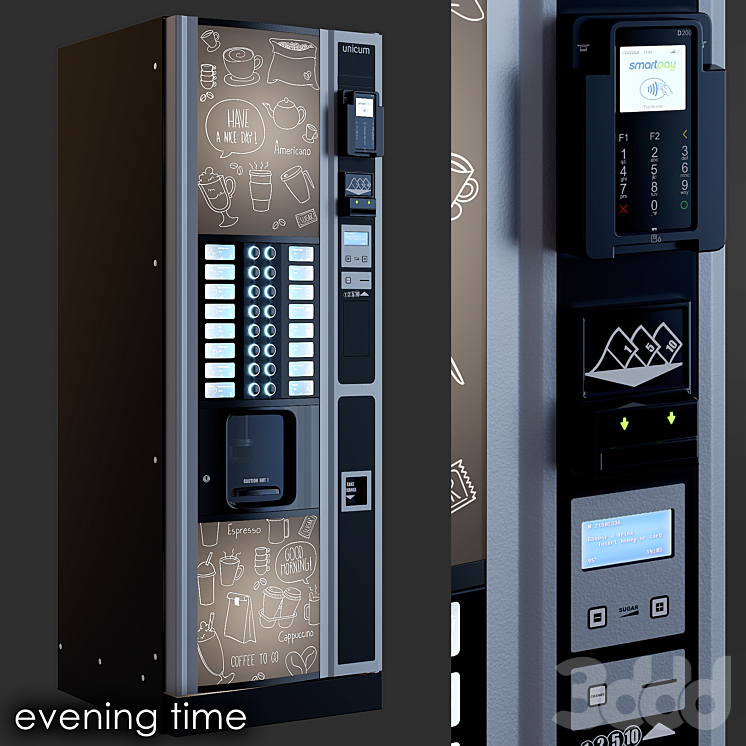 Кофе автомат. Вендинговый аппарат. Кофе машина - Магазин - 3D модель