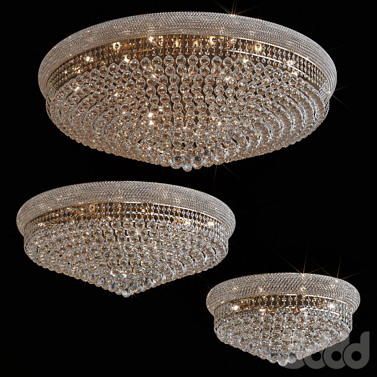 Потолочные люстры Elegant Lighting Primo Royal Cut - Потолочный - 3D модель