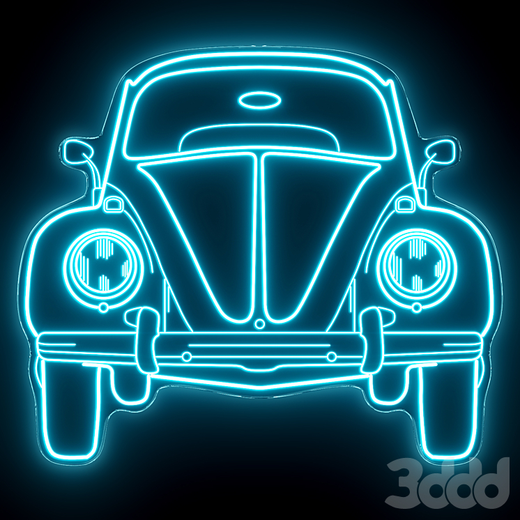 Volkswagen Neon Sign - Неон - 3D модель