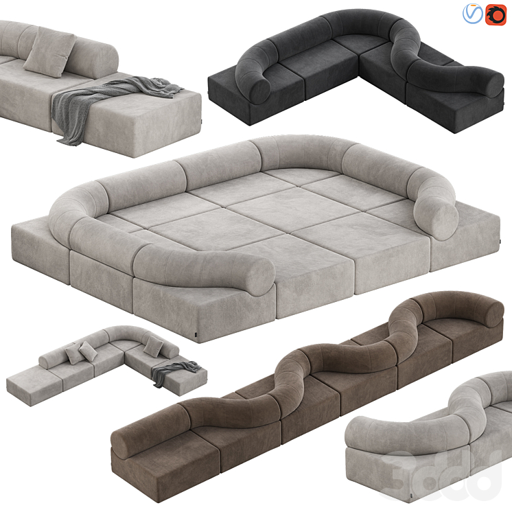 Pipeline Sofa by Derlot - Другая мягкая мебель - 3D модель