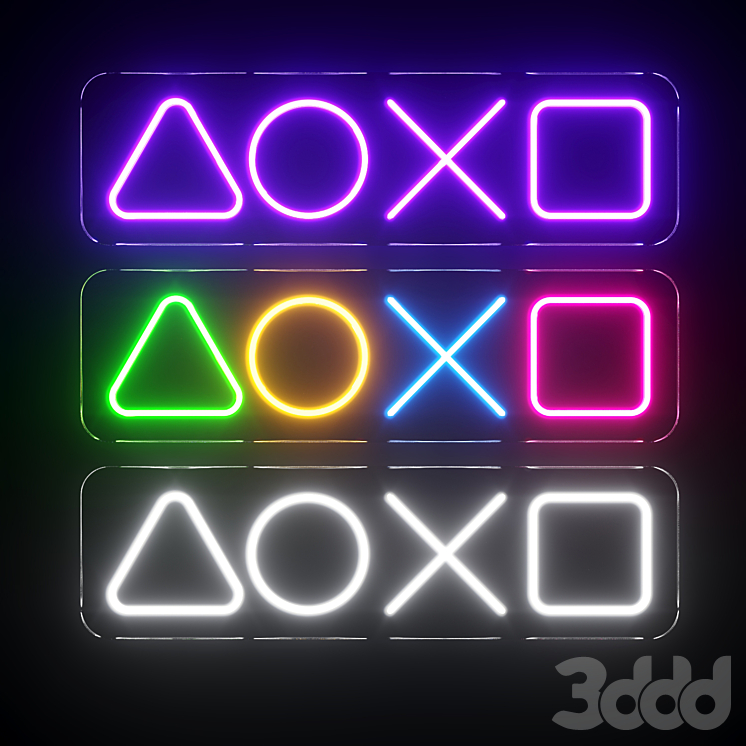 Playstation Neon Sign - Неон - 3D модель