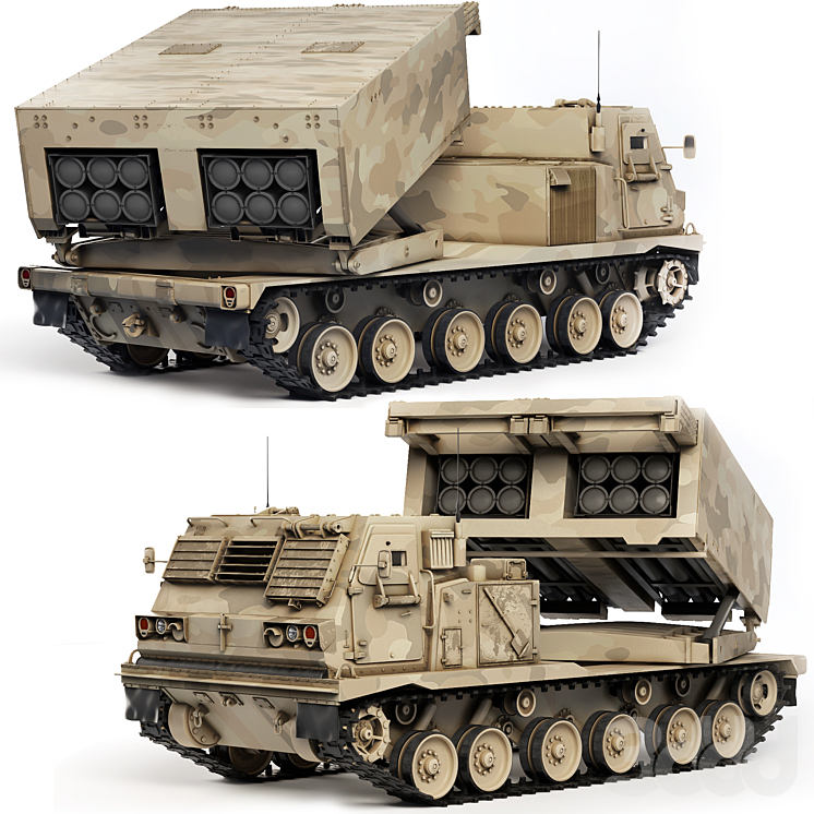 MLRS M270 A1 1998 - Транспорт - 3D модель