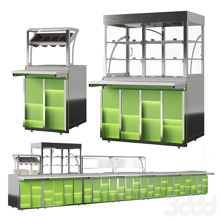 ОМ Линия раздачи Luxstahl Premium Neon - Ресторан - 3D модель