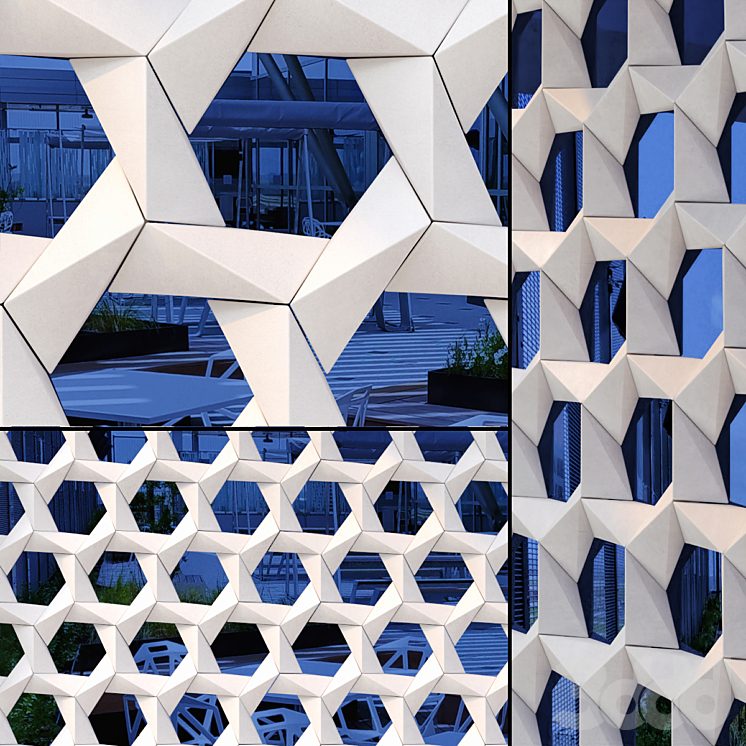 GRC Stars facade panels - Элемент фасада - 3D модель