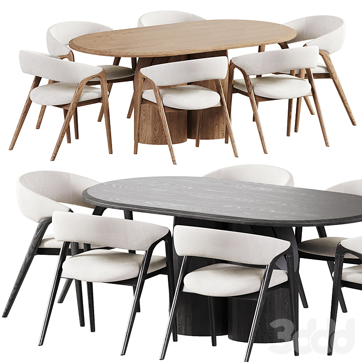 Dining Set 261 Стол стул 3d модель