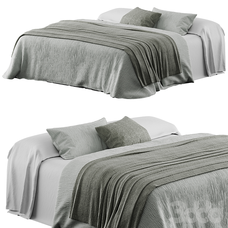 Муслиновое постельное zara home 3 - Кровати - 3D модель