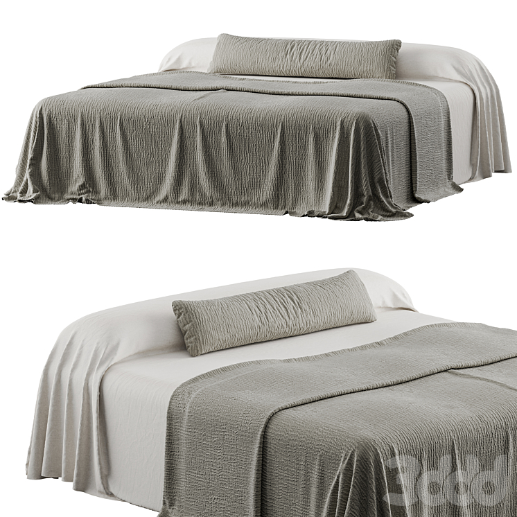 Муслиновое постельное zara home 6 - Кровати - 3D модель