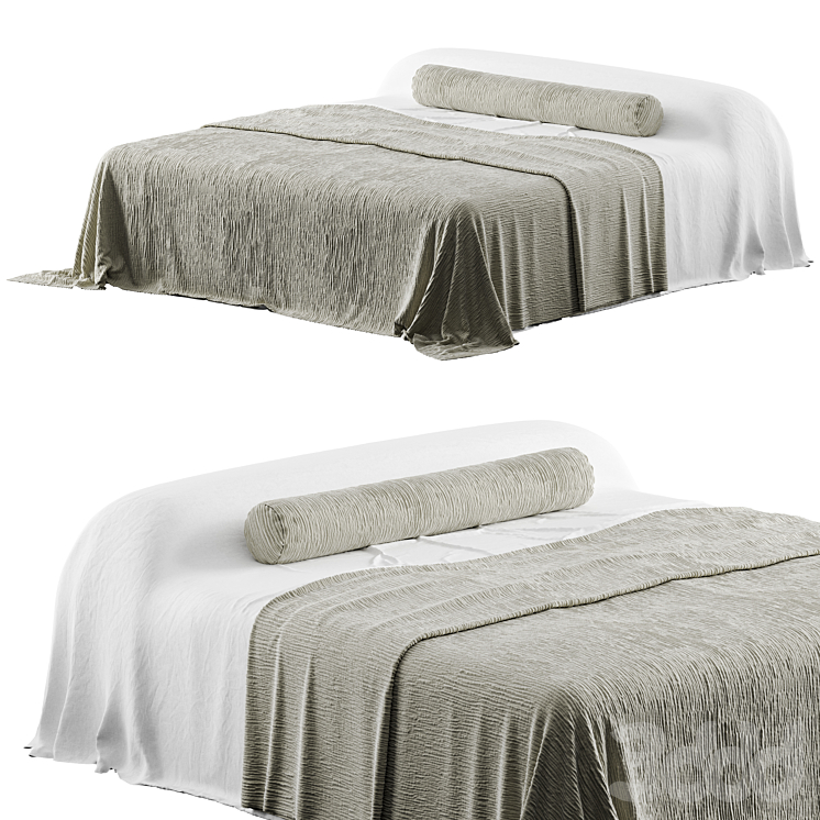 Муслиновое постельное zara home 7 - Кровати - 3D модель