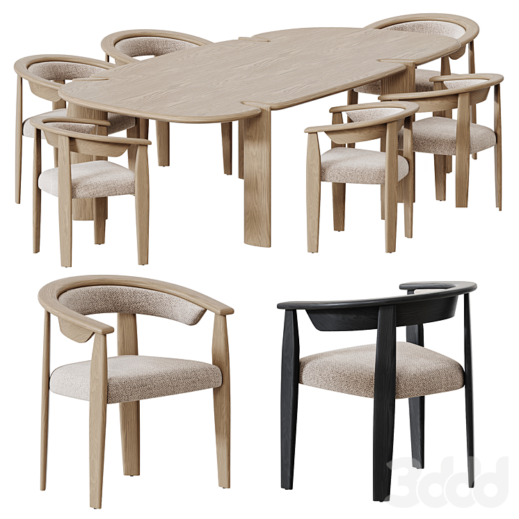 Dining Set 284 Стол стул 3d модель