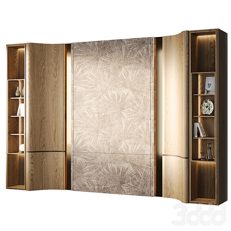 Wall Panel with Open Shelves & Decorative Center - Другие предметы ...