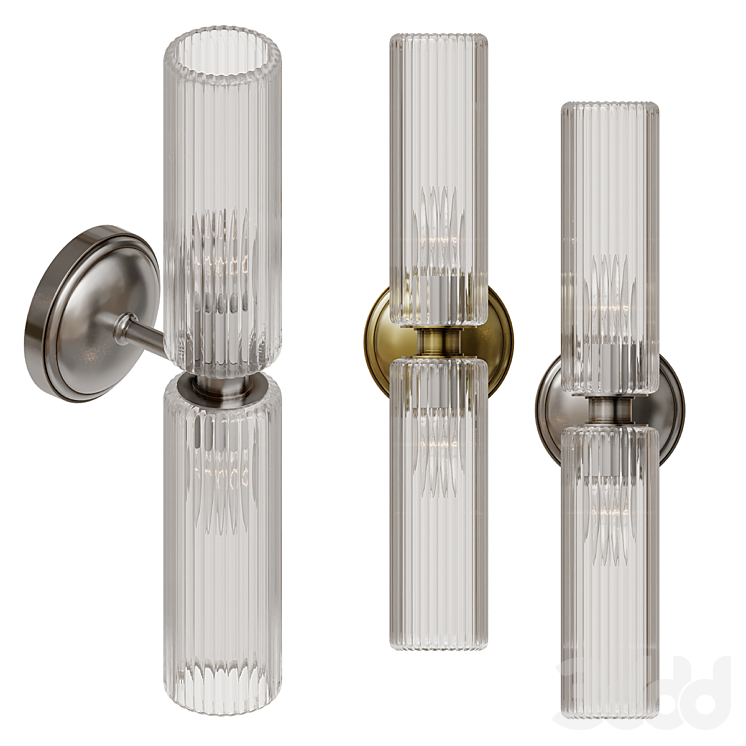 Claremont Medium Wall Light Fluted Glass - Бра - 3D модель