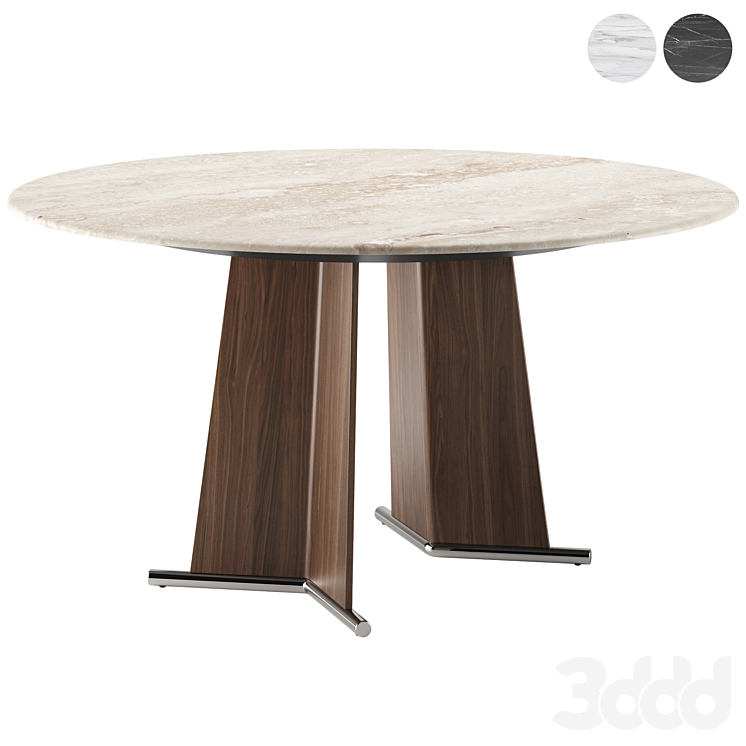 LIBRA Round dining table by Minotti - Столы - 3D модель