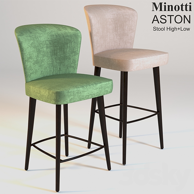Minotti ASTON STOOL HIGH + LOW - Chair - 3D Models