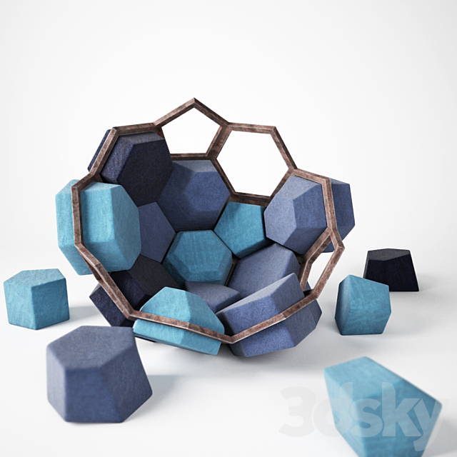MODULAR SEAT designer QUARTZ CHAIR - Arm chair - 3D Models