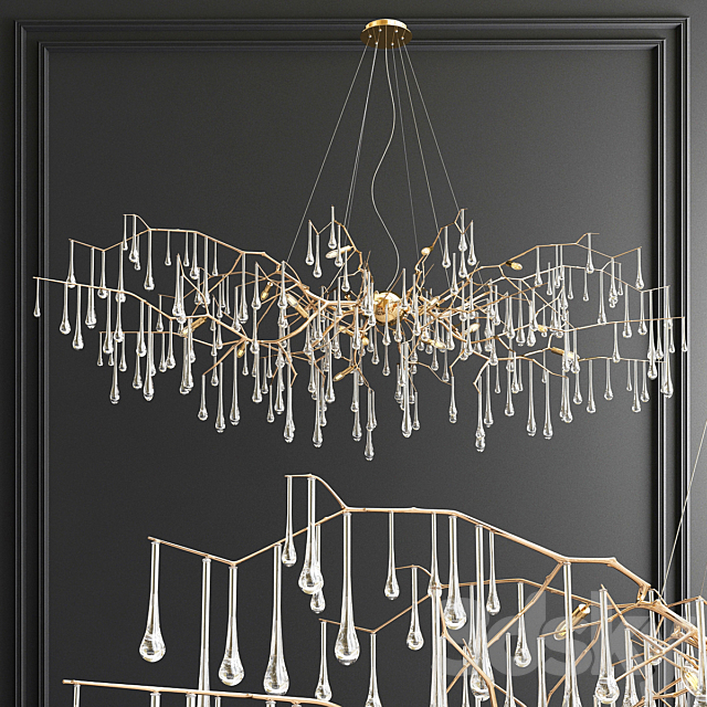 Serip Lotus Bijout Chandelier - 3 types - Pendant light - 3D Models