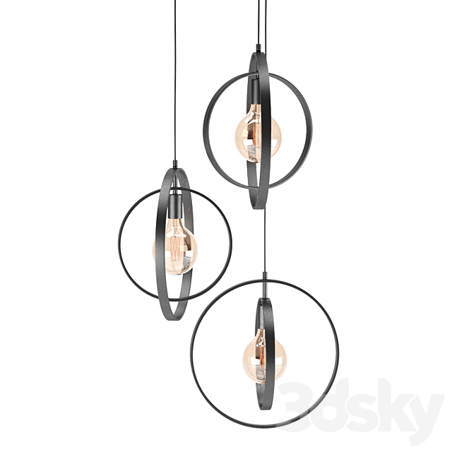 Furnwise - Silverton Ceiling 3L Lamp - Pendant light - 3D Models