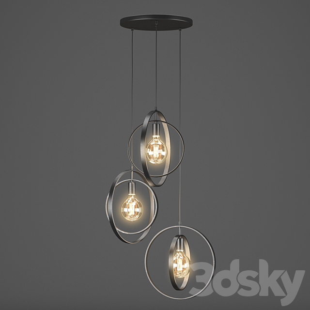 Furnwise - Silverton Ceiling 3L Lamp - Pendant light - 3D Models
