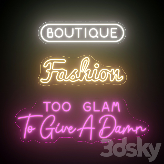 Neon set 3 - 3D Models Collection